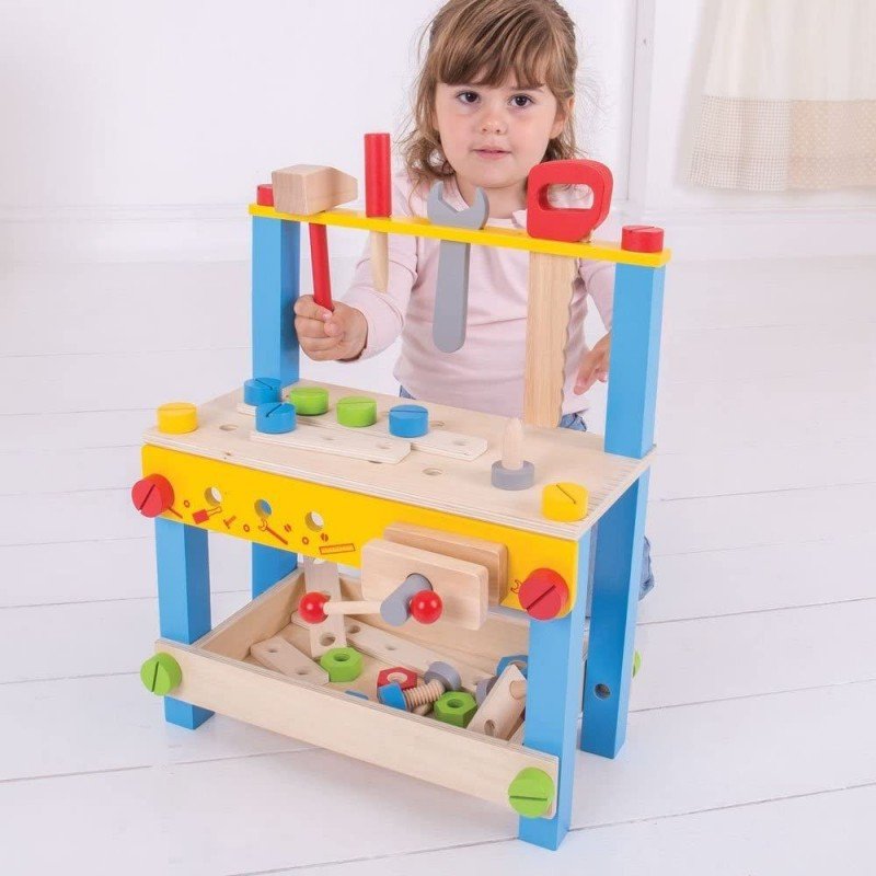 Bigjigs medinis vaikiškas staliaus stalas - Mediniai žaislai vaikams ...