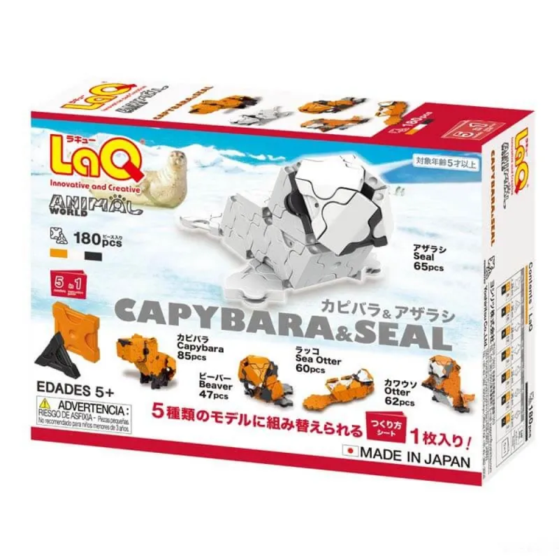 LaQ konstruktorius Capybara&Seal (180 el.) - LaQ japoniškas konstruktorius vaikams- Lapute.lt
